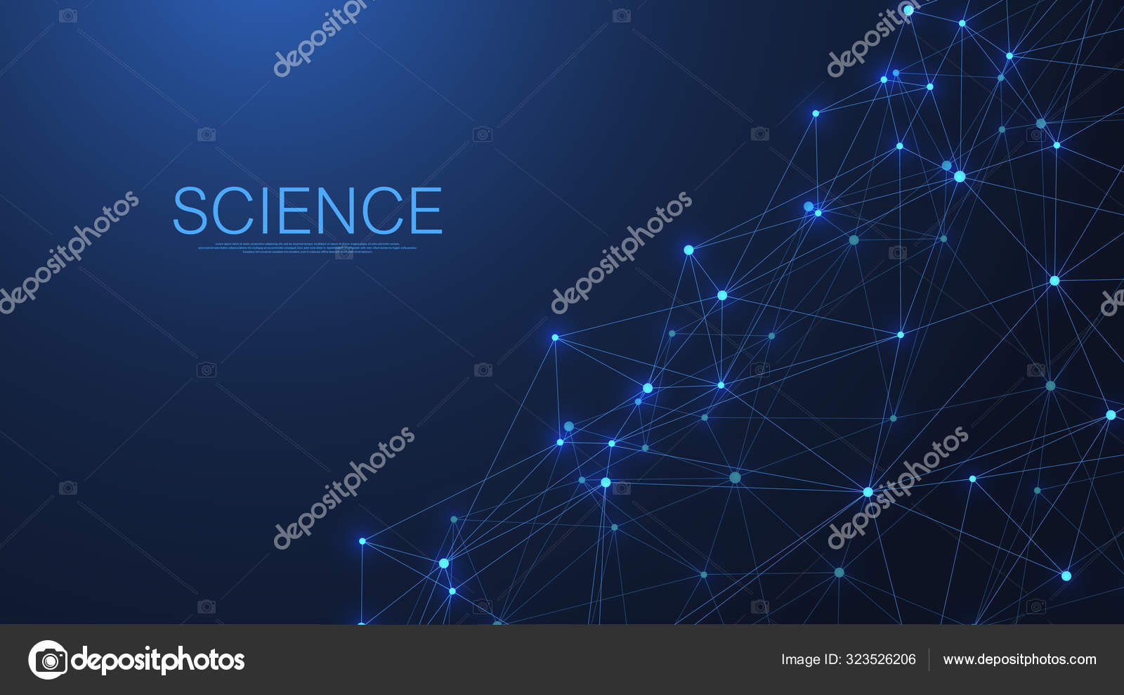 Abstract plexus background with connected lines and dots. Wave flow. Plexus geometric effect Big ...