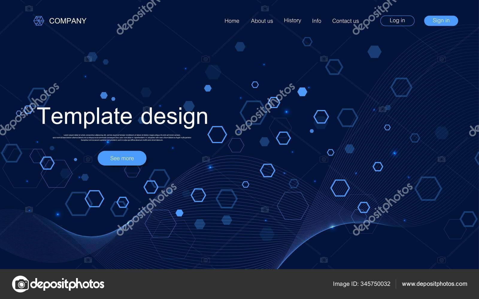 Website template design. Asbtract scientific background with colorful ...