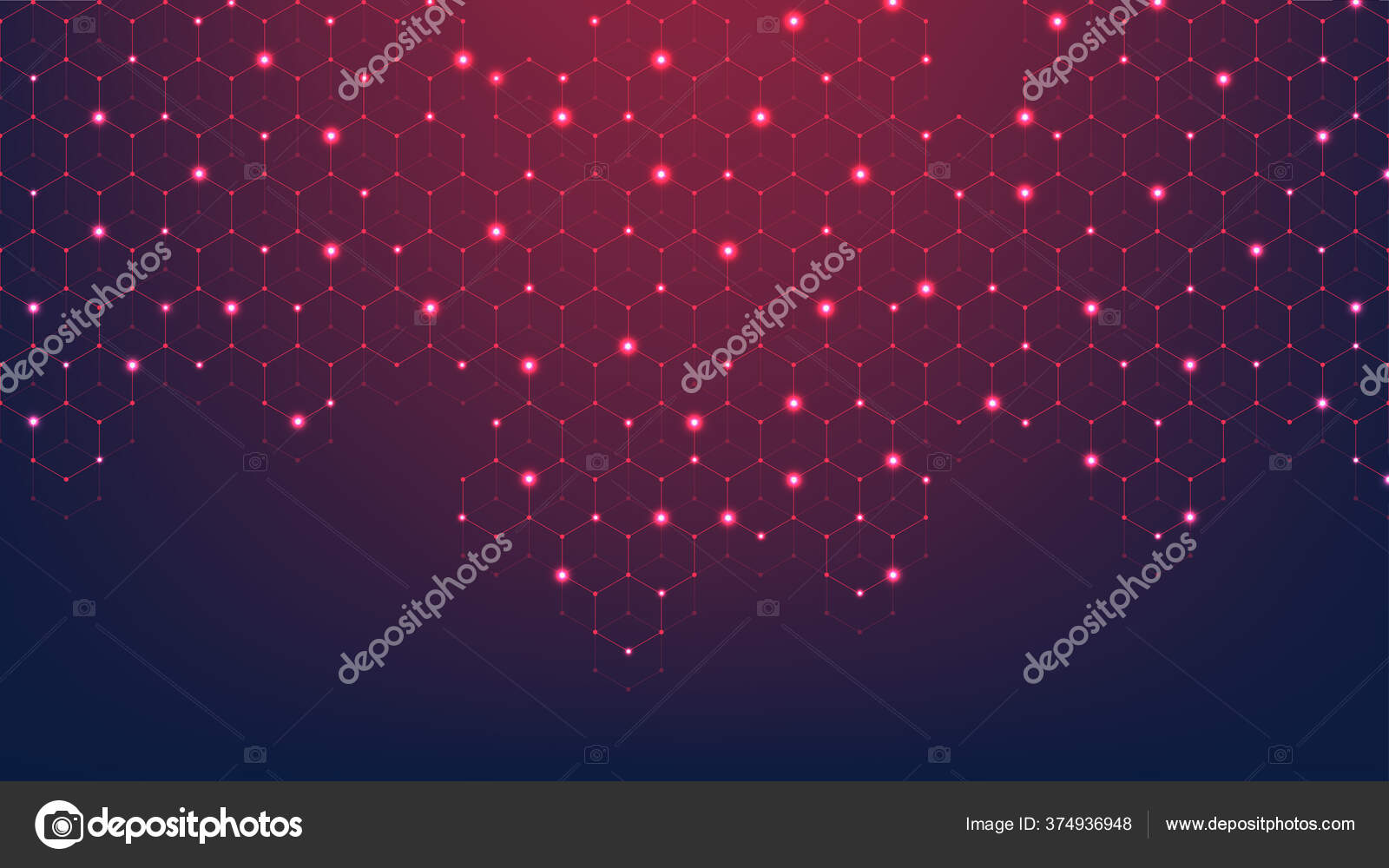Technology abstract lines and dots connect background with hexagons ...