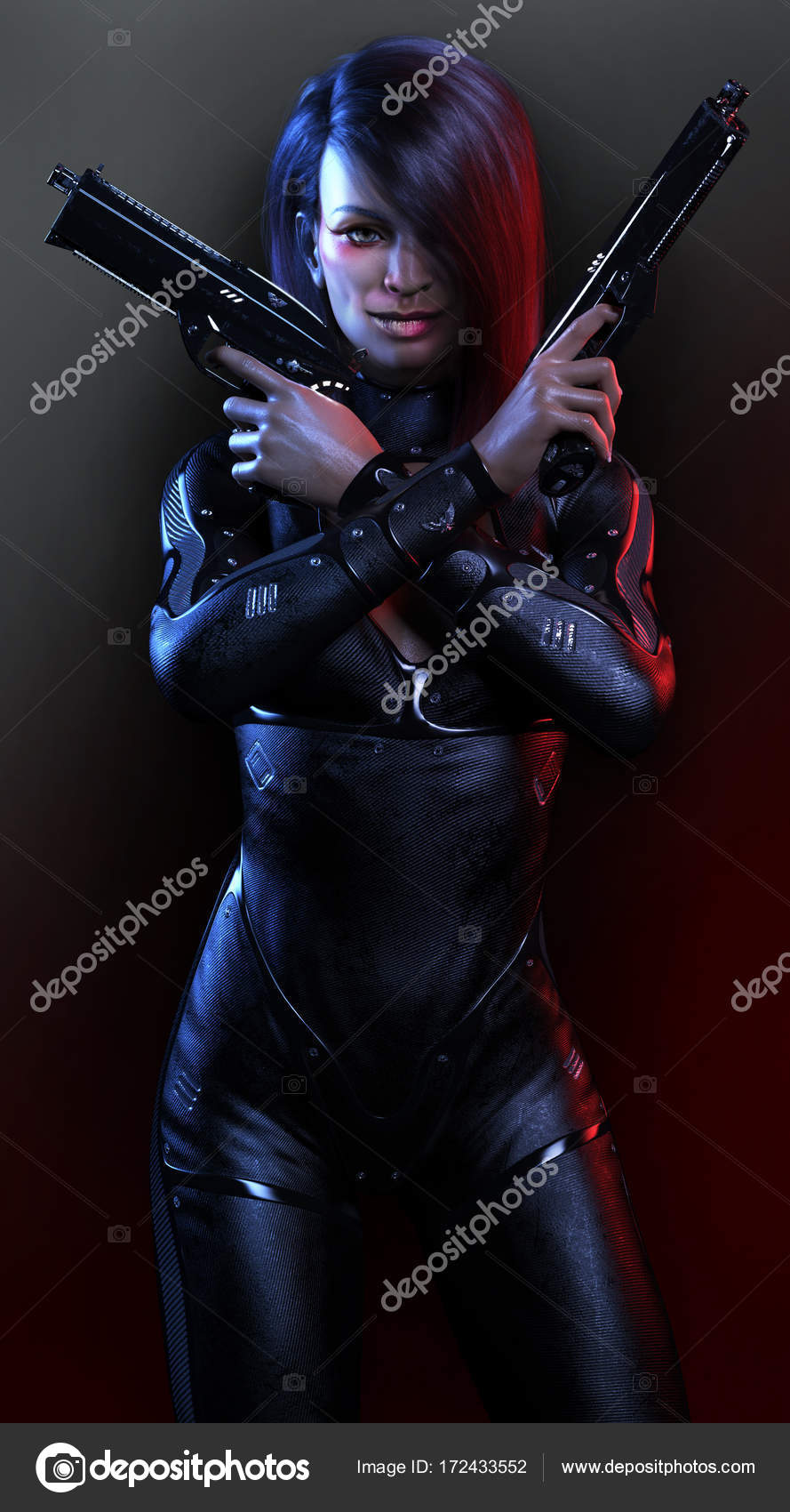 Sexy Sci Fi Assassin — Stock Photo © Ravven #172433552