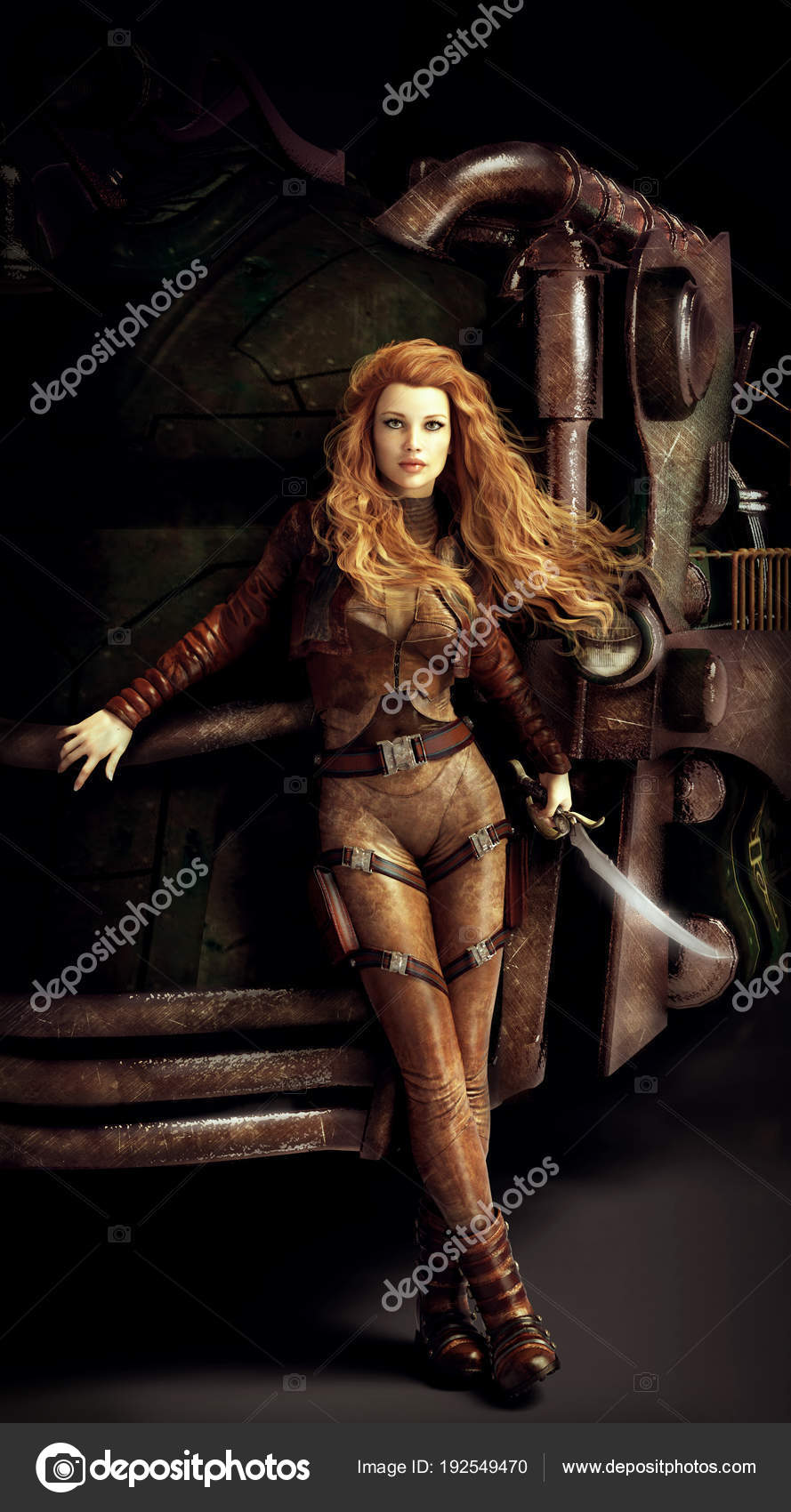 Steampunk Skinnrustning Ulvemester Eller Hettekledd Assin Med Svart