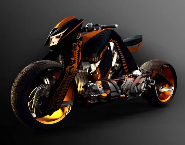 Cgi Illustration Sci Jetbike Motorcycle Yellow Neon Stock Photo by ...