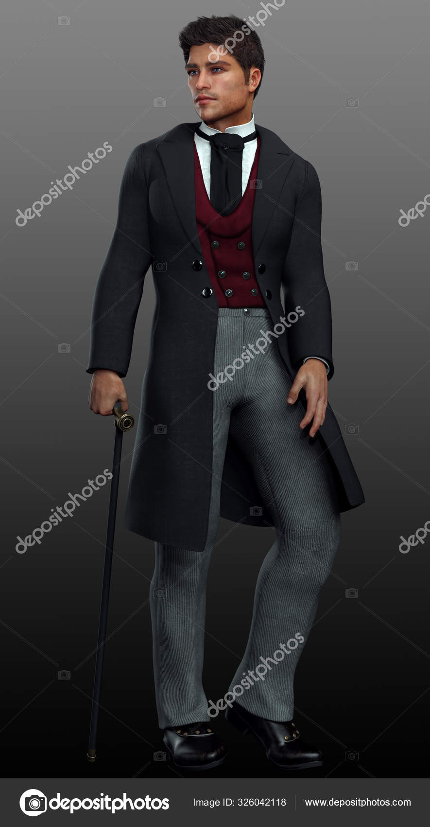 Victorian Steampunk Gentleman Vintage Clothing Cgi — Stock Photo ...
