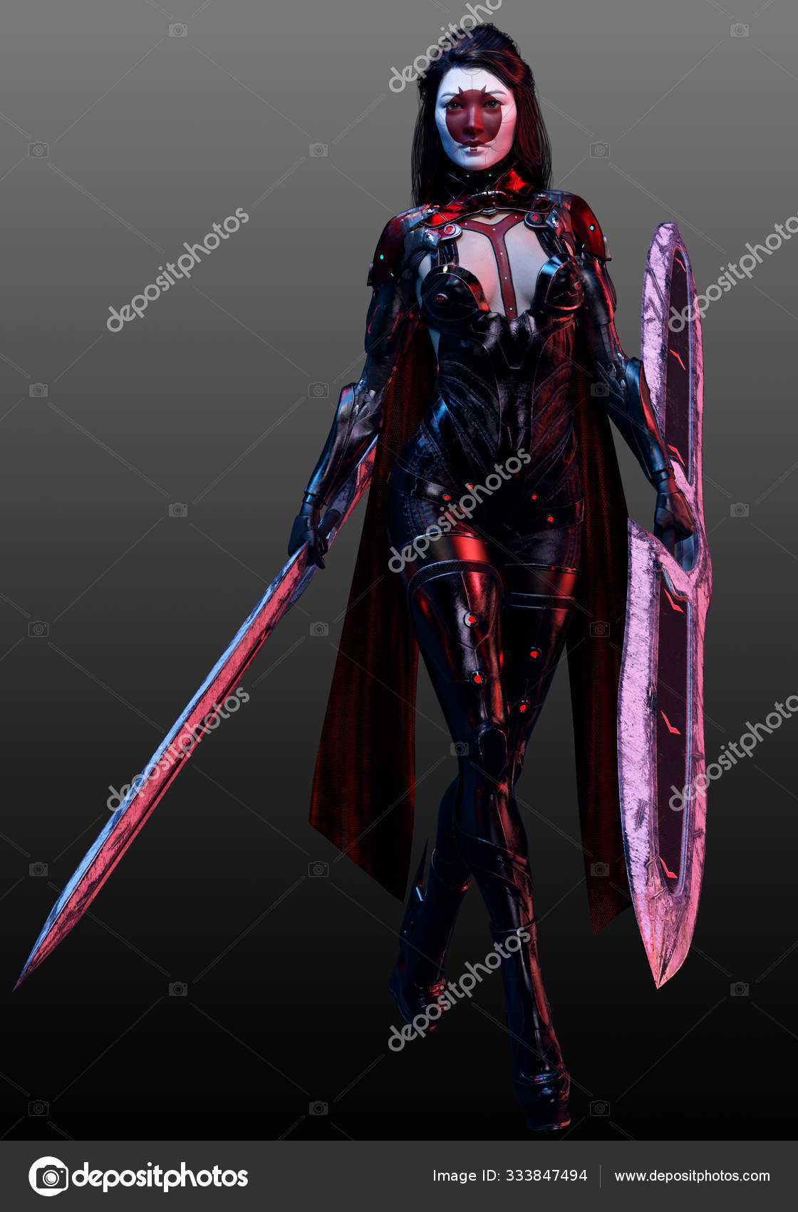 Cyborg Robot Samurai Warrior — Stock Photo © Ravven #333847494