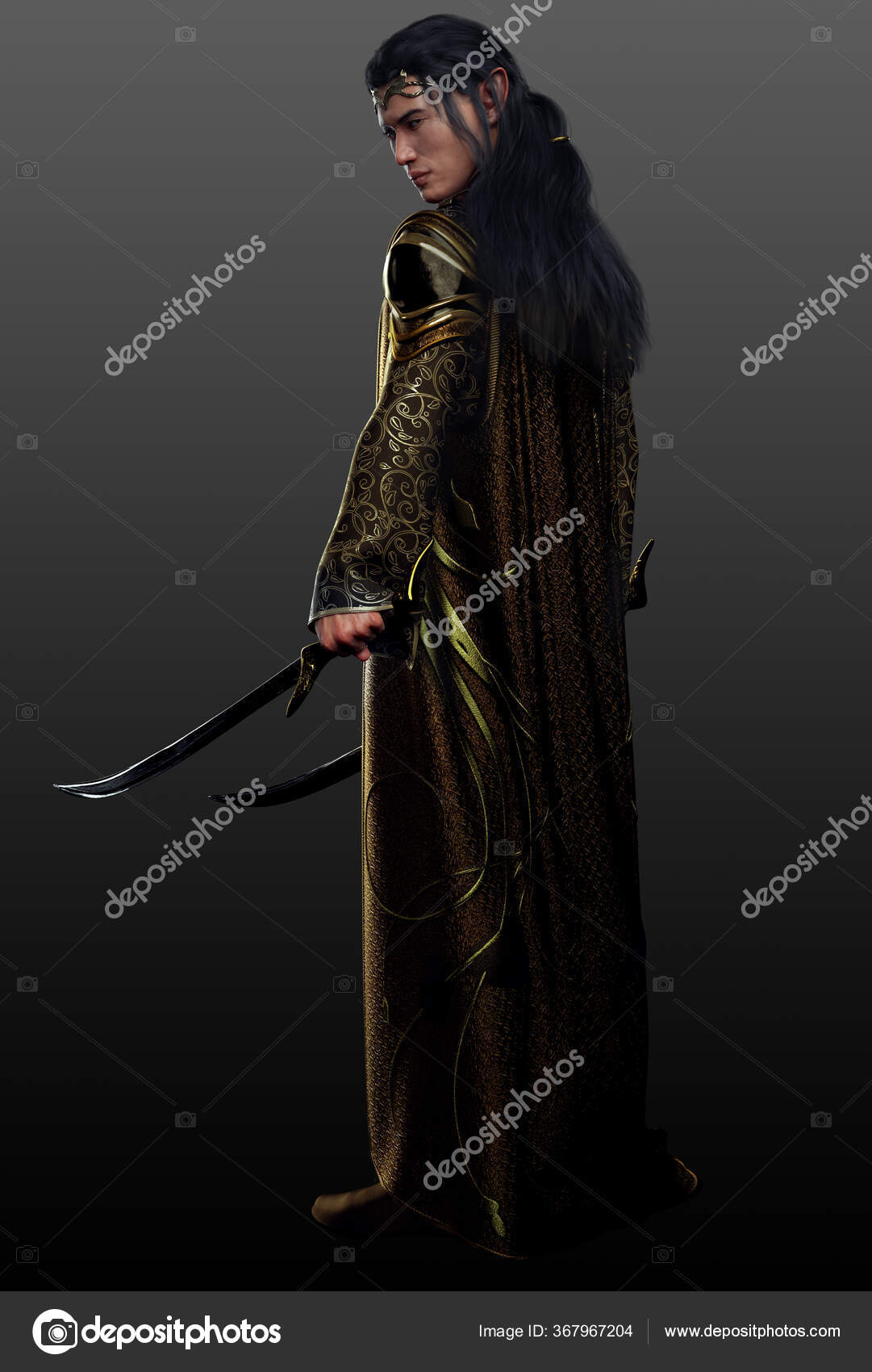 Cloaked Mage With Sword