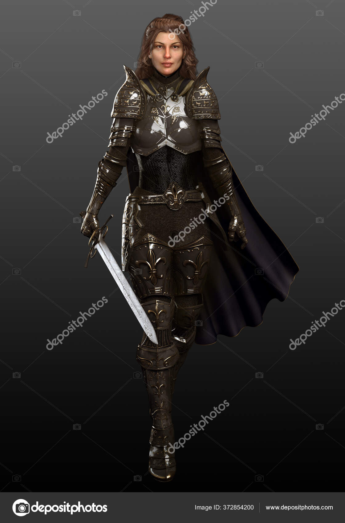 Female Warrior Knight Heavy Armor Stock Photo by ©Ravven 372854200