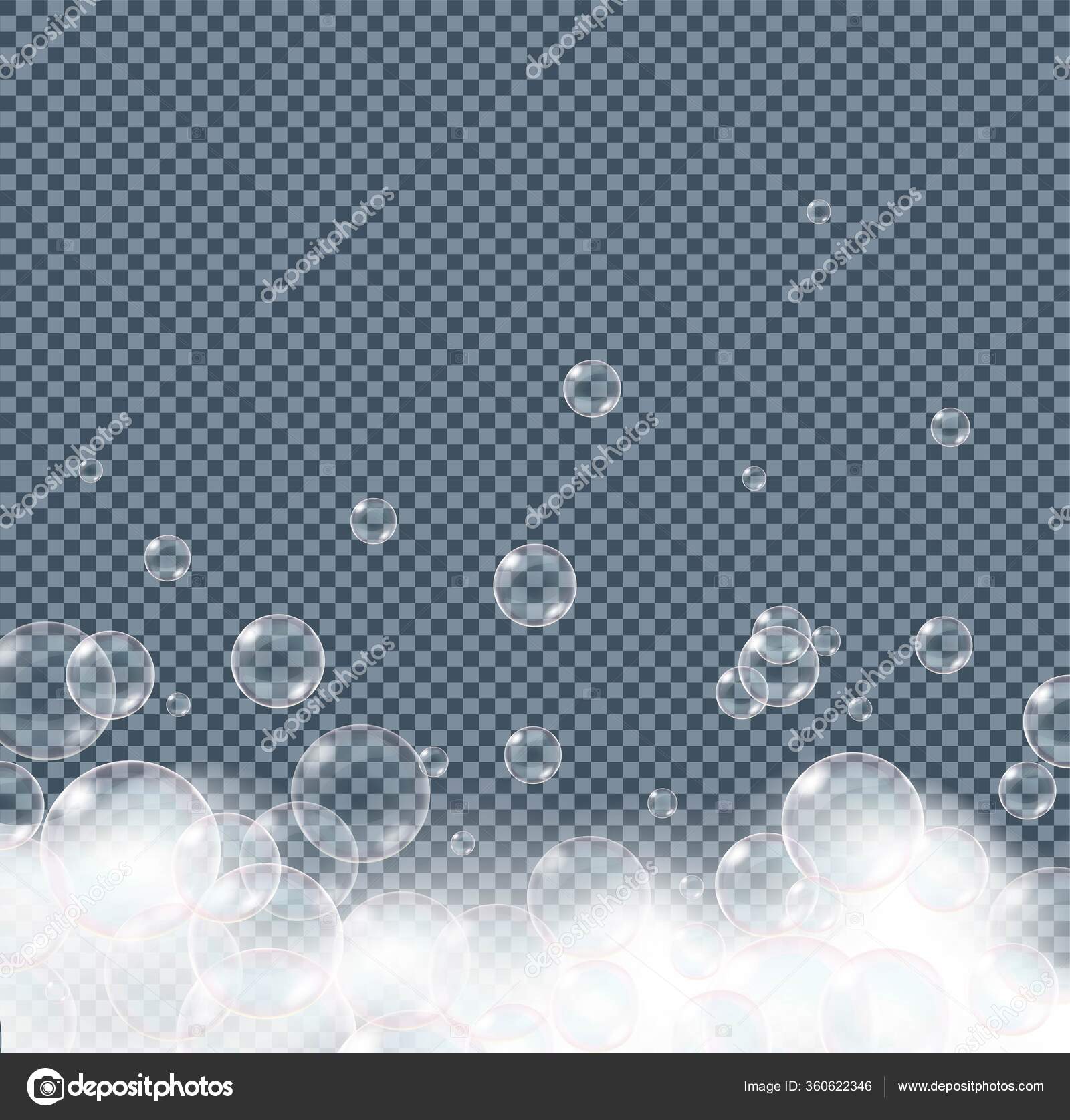 Gelembung Busa Sabun Diisolasi Pada Latar Belakang Transparan Ilustrasi ...