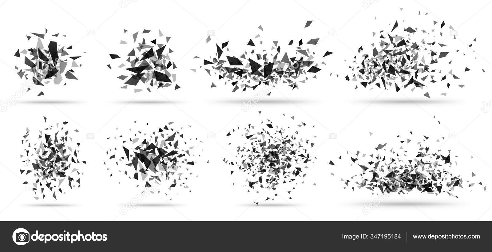 Abstract shatter burst. Geometric texture, dark triangles bursts and ...