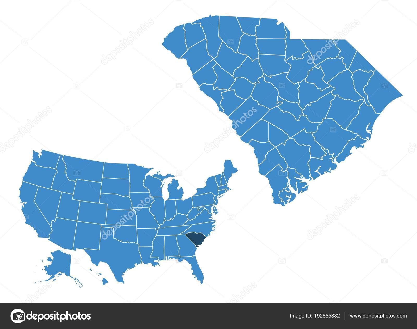 Map Carolina State Stock Vector Image by ©BlackLava36 #192855882