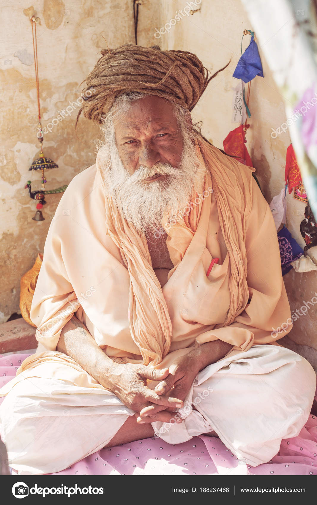 Mango Baba Sadhu Holy Man Puskar City India Feb 2018 – Stock Editorial ...