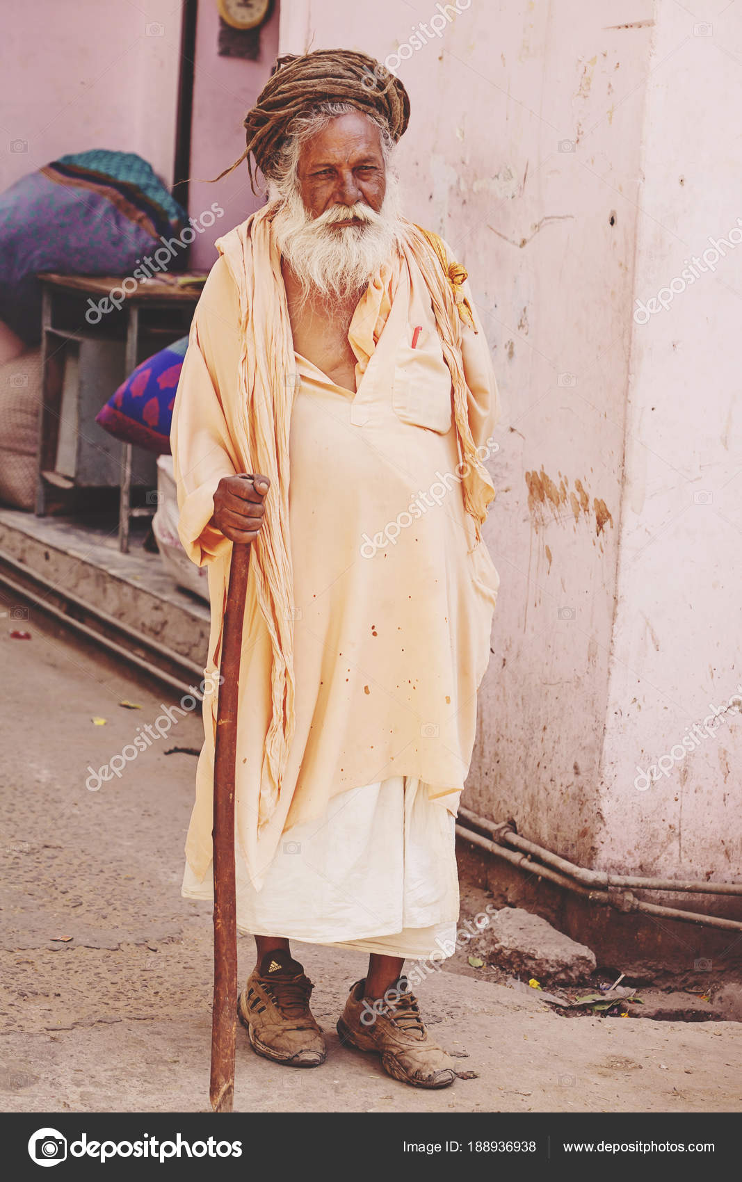 Mango Baba Sadhu Holy Man Puskar City India Feb 2018 – Stock Editorial ...