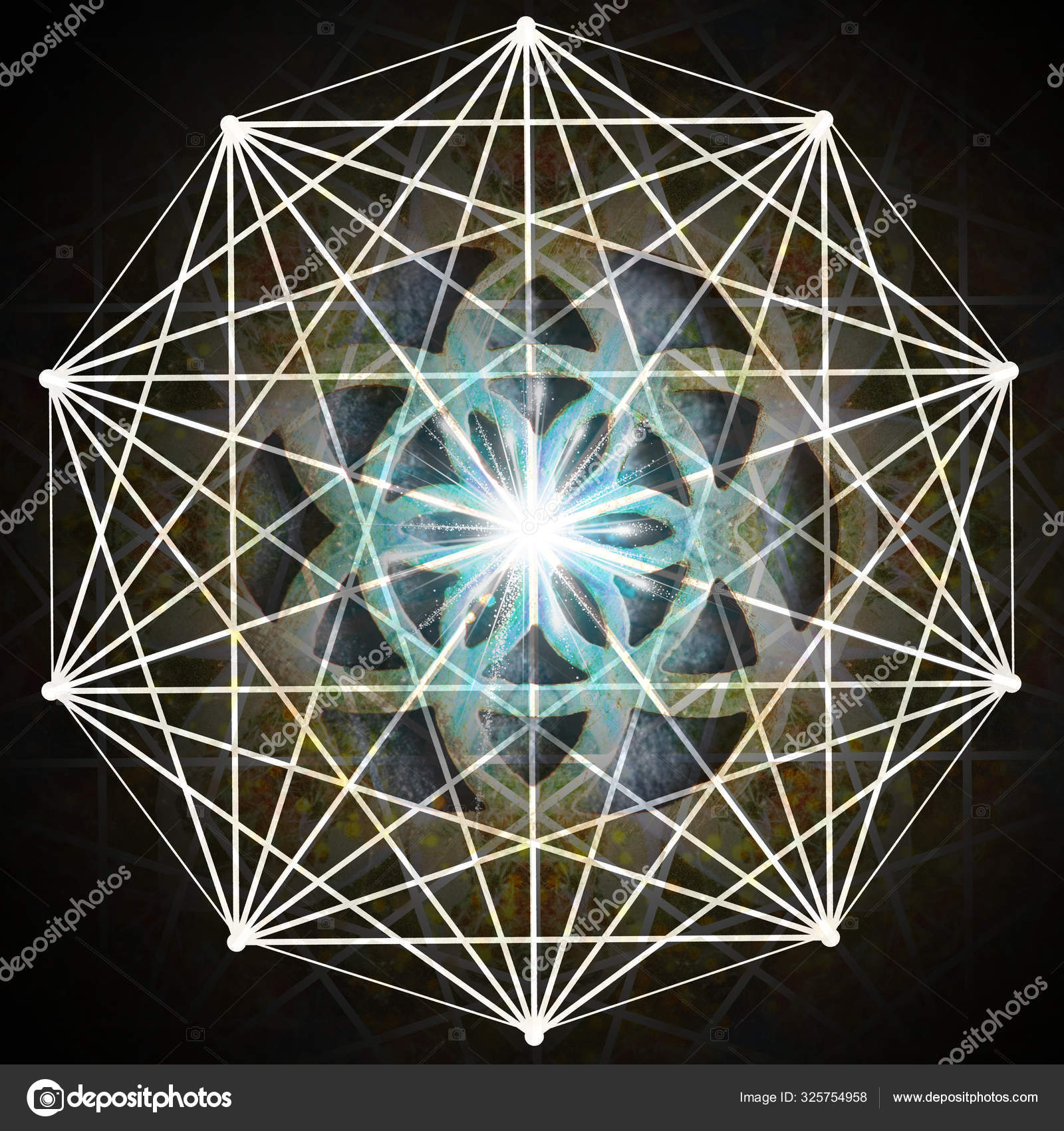 Samen Des Lebens Mandala Silbernes Lotusblumenmandala, Samen Des