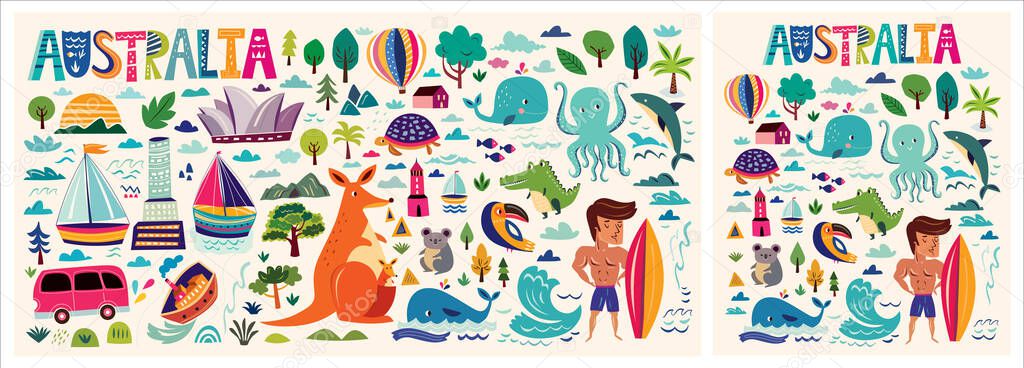 Australian landmarks Vector Art Stock Images | Depositphotos