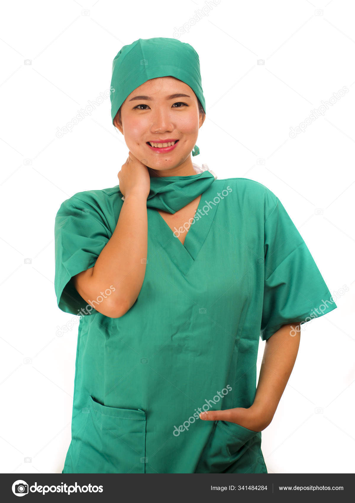 Asian Chinese woman as successful physician - young beautiful and happy ...