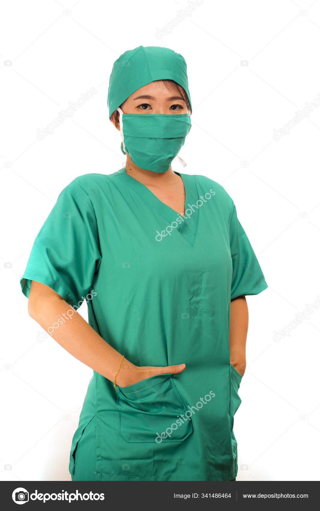 Asian Korean woman as successful physician - young beautiful and ...