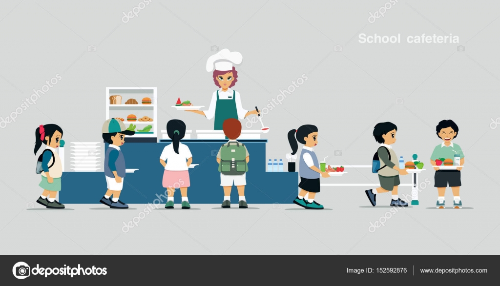 Students are in the school cafeteria. Stock Vector Image by ©intararit ...