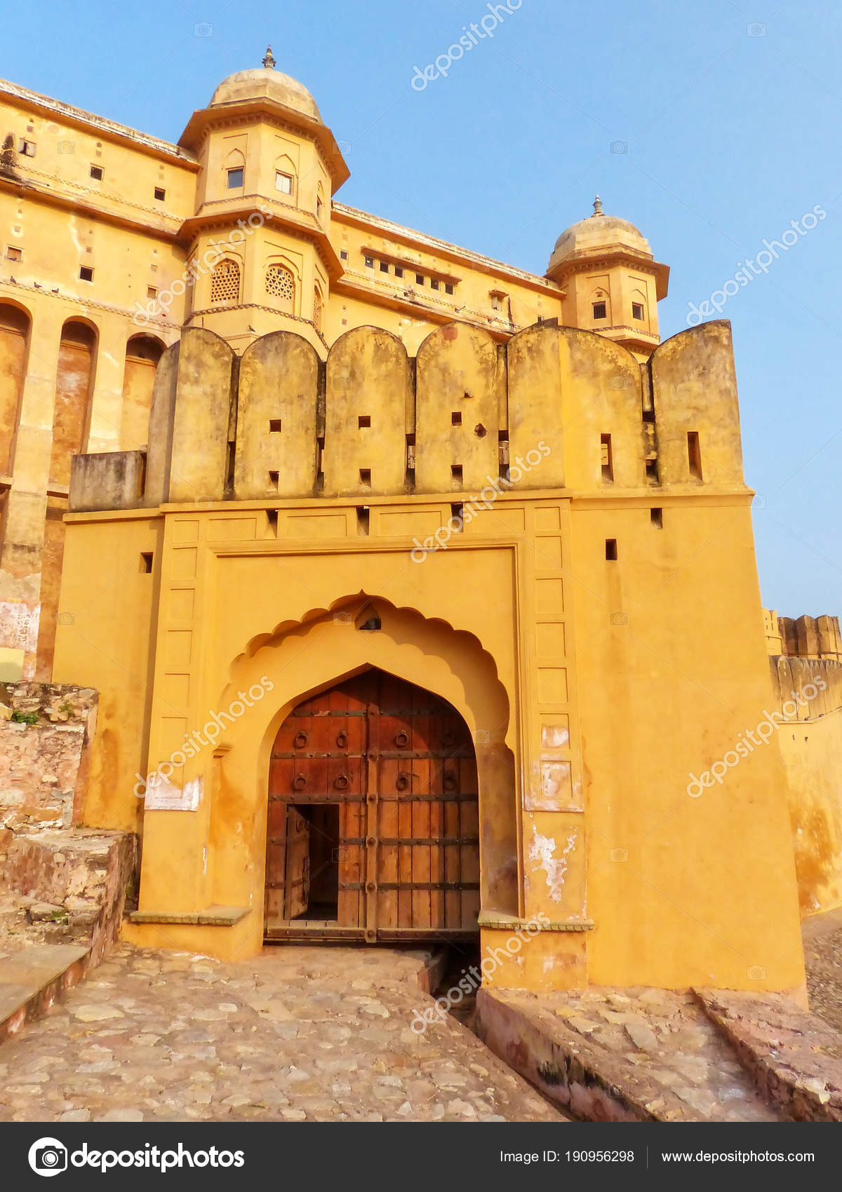 One Gates Amber Fort Rajasthan India Amber Fort Main Tourist — Stock ...