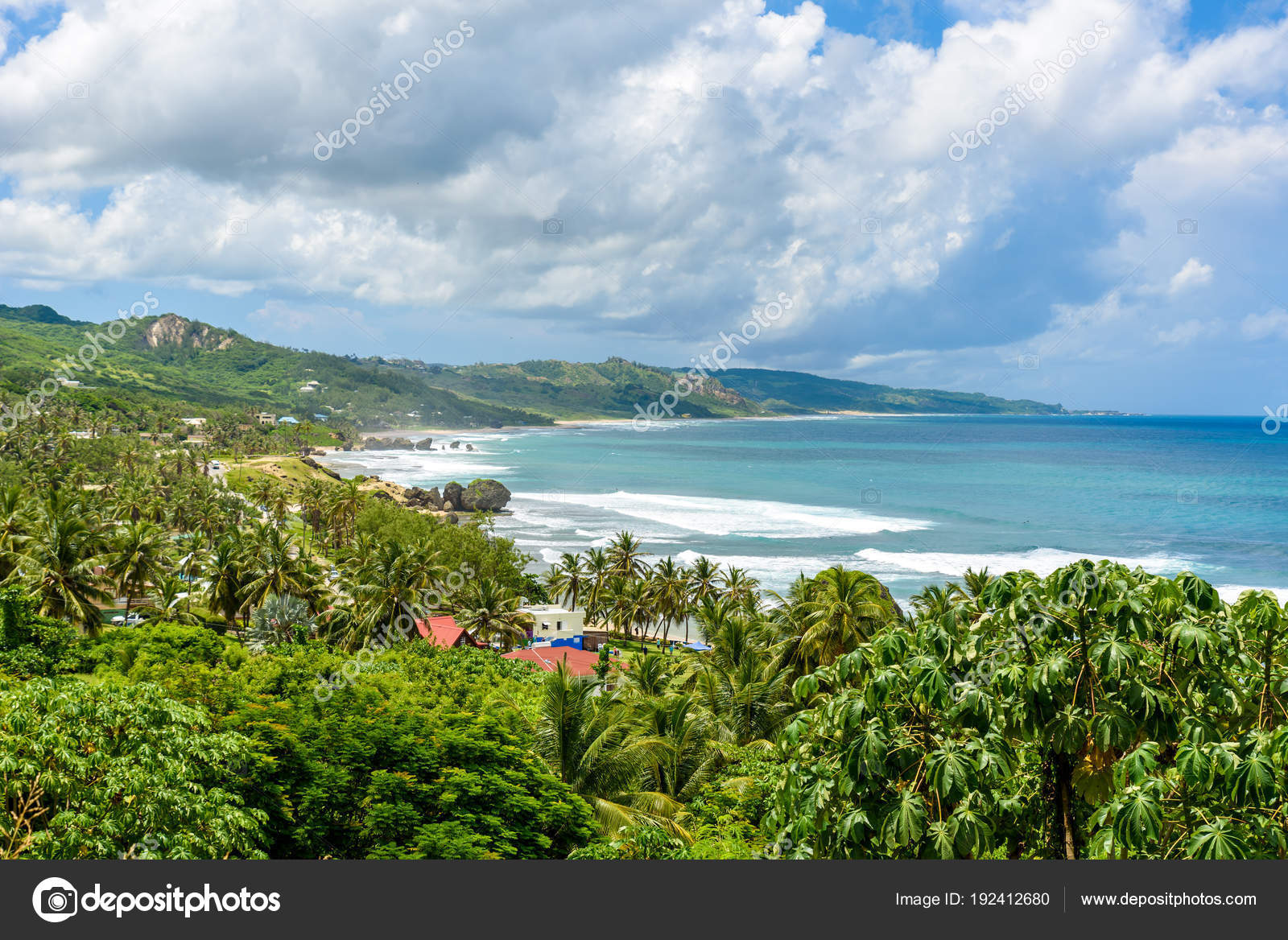 Bottom View Bathsheba Beach East Coast Barbados Island Caribbean Stock ...
