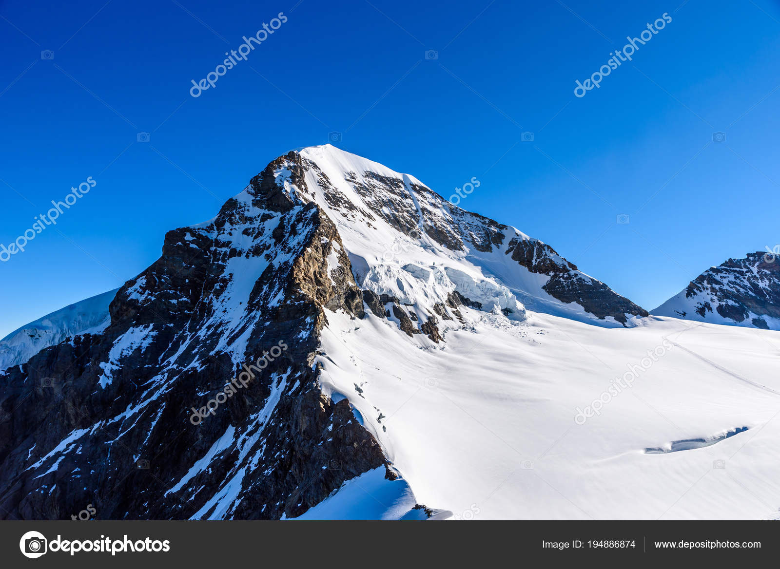 Moench Mountain View Mountain Moench Bernese Alps Switzerland — Stock ...