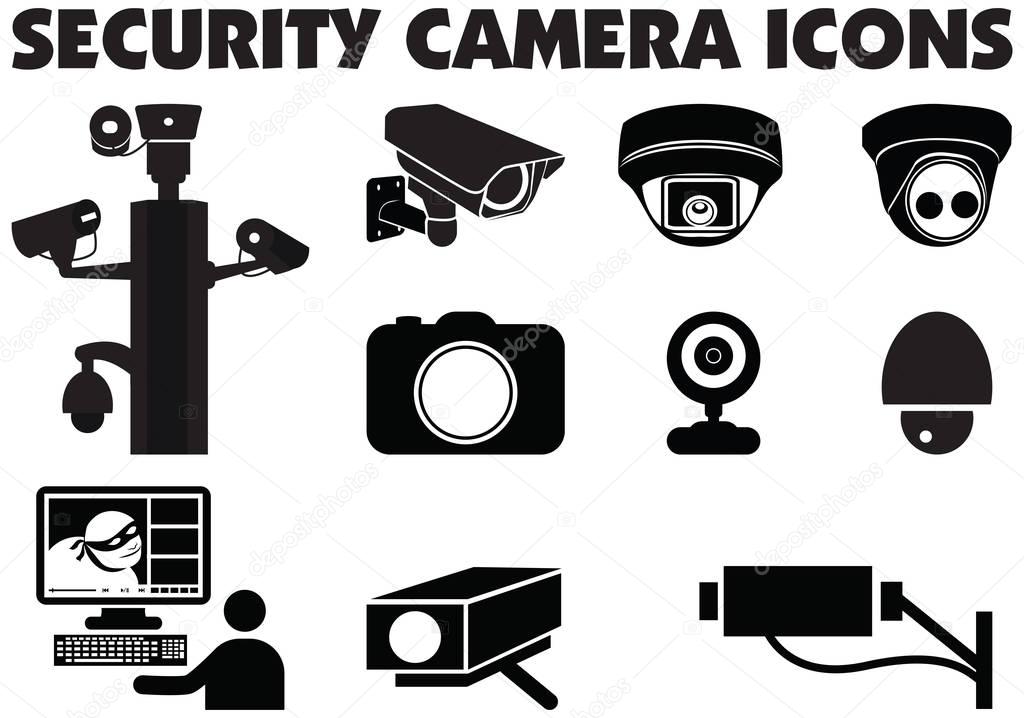 Video surveillance security cameras graphic vector illustration ...