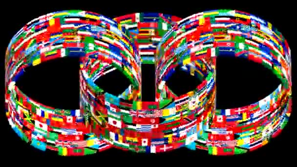 Flags World Rotate Animation Unique Video — Stock Video © Opreston ...