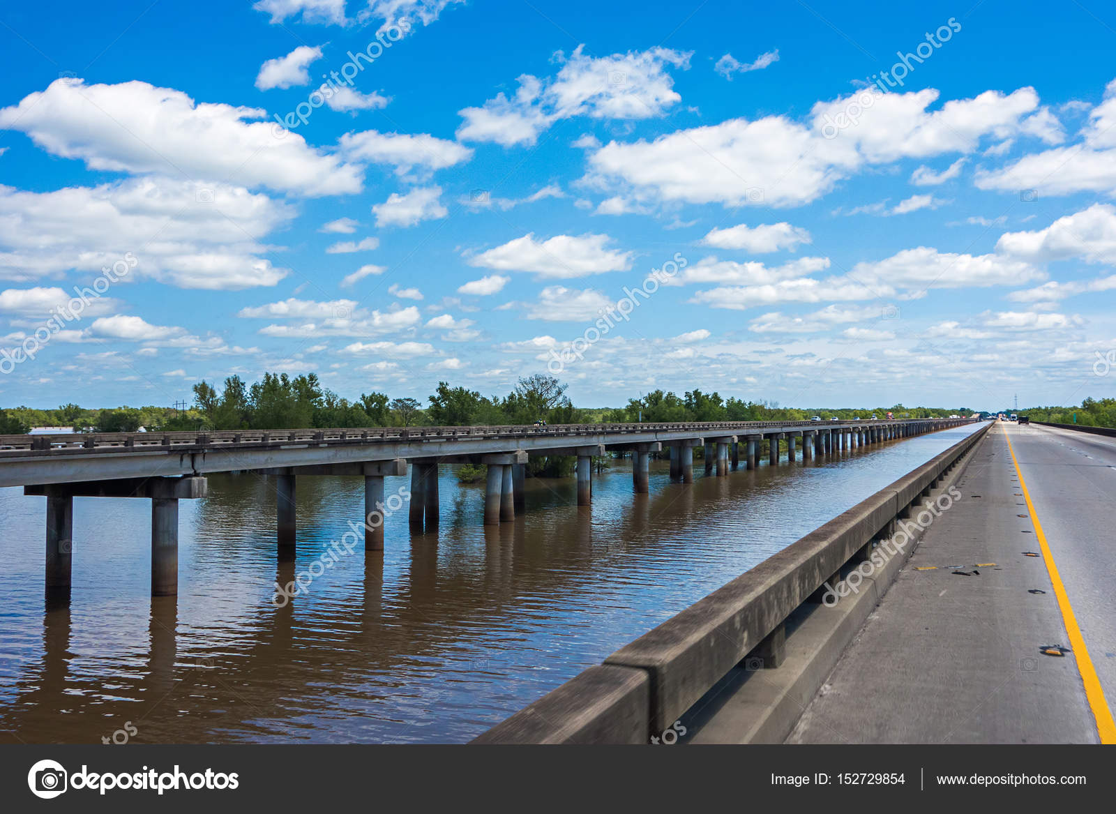 Freeway bridge over atchafalaya river basin in louisiana Stock Photo by ...
