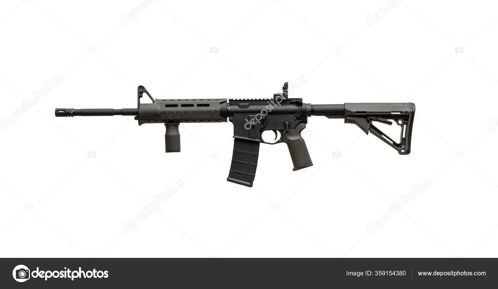 Fusil Automático Moderno Aislado Sobre Fondo Blanco Armas Para Policía ...