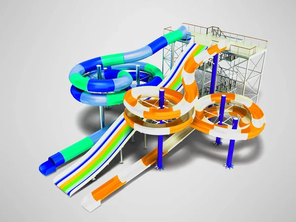 Modern water slide for water park one big slide for three people ⬇ ...