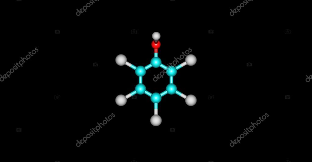 Pentachlorophenol molecular structure isolated on black — Stock Photo ...