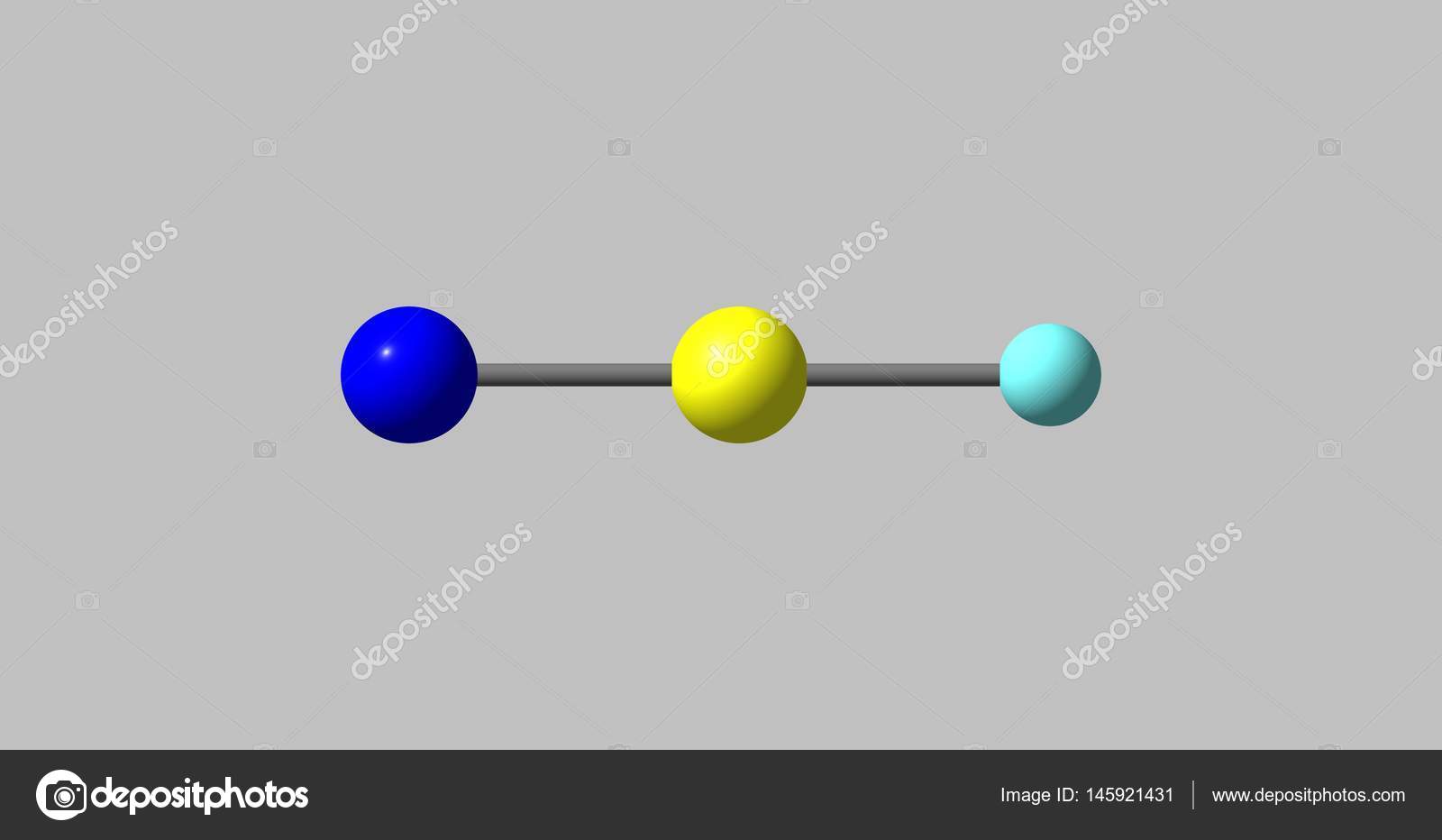 Hydrogen cyanide molecular structure isolated on grey — Stock Photo ...