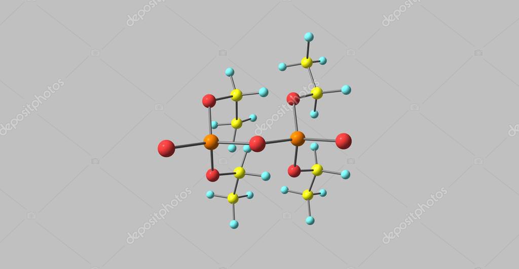 Estructura molecular del pirofosfato de tetraetilo aislado en gris 2022