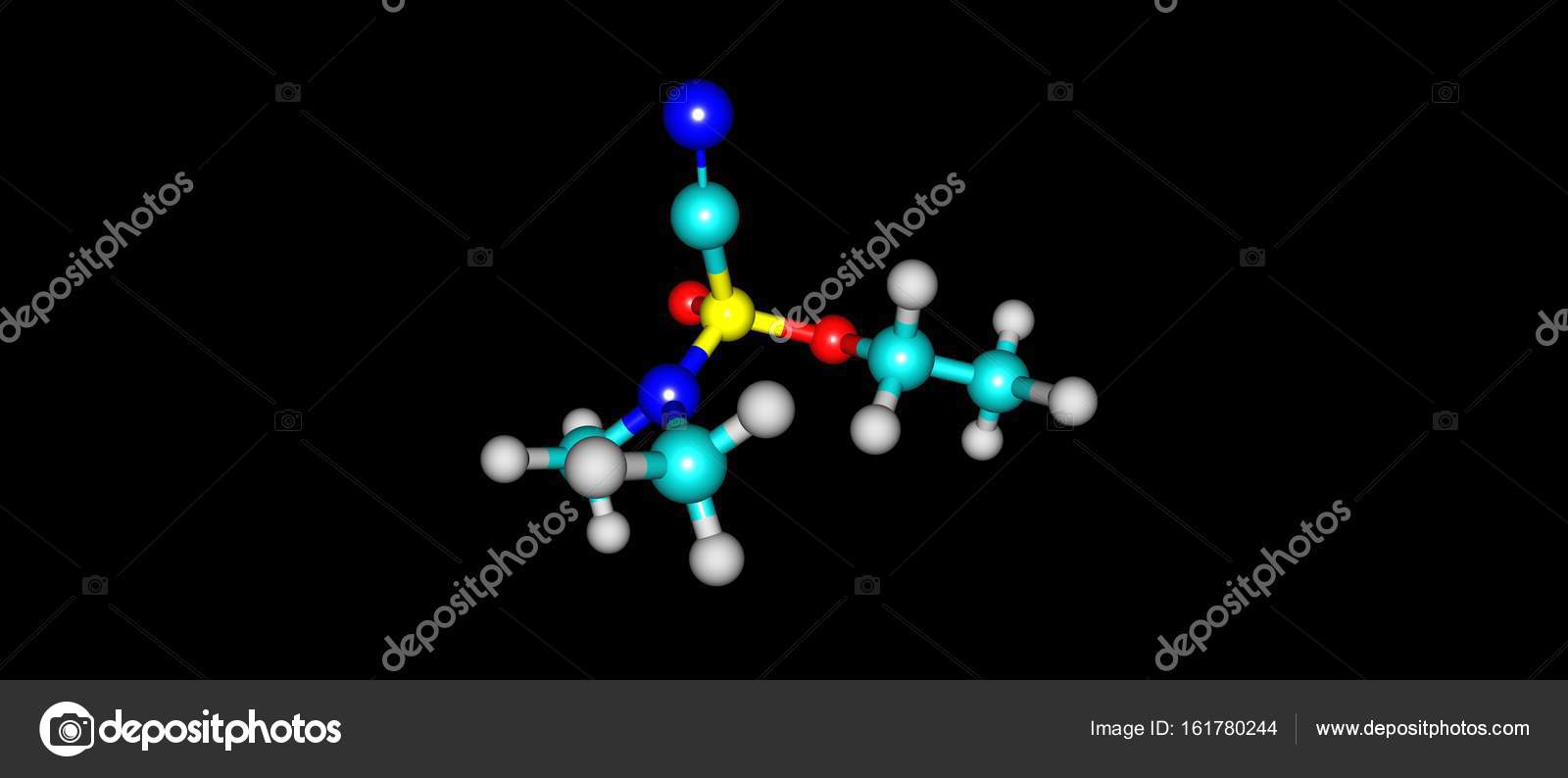 Tabun molecular structure isolated on black — Stock Photo © olla.davies ...