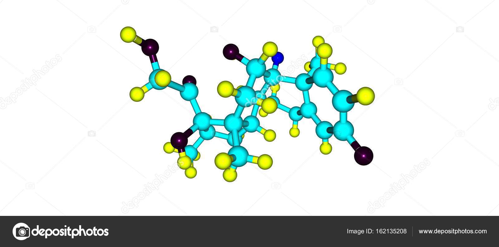 Dexamethasone molecular structure isolated on white — Stock Photo ...