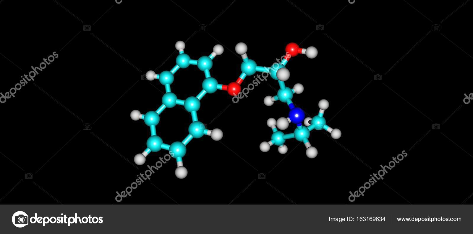 Propranolol molecular structure isolated on black — Stock Photo © olla ...
