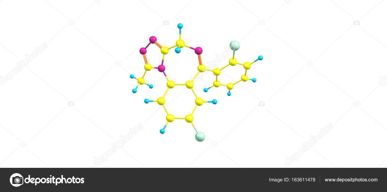 Download - Triazolam molecular structure isolated on white — Stock Image