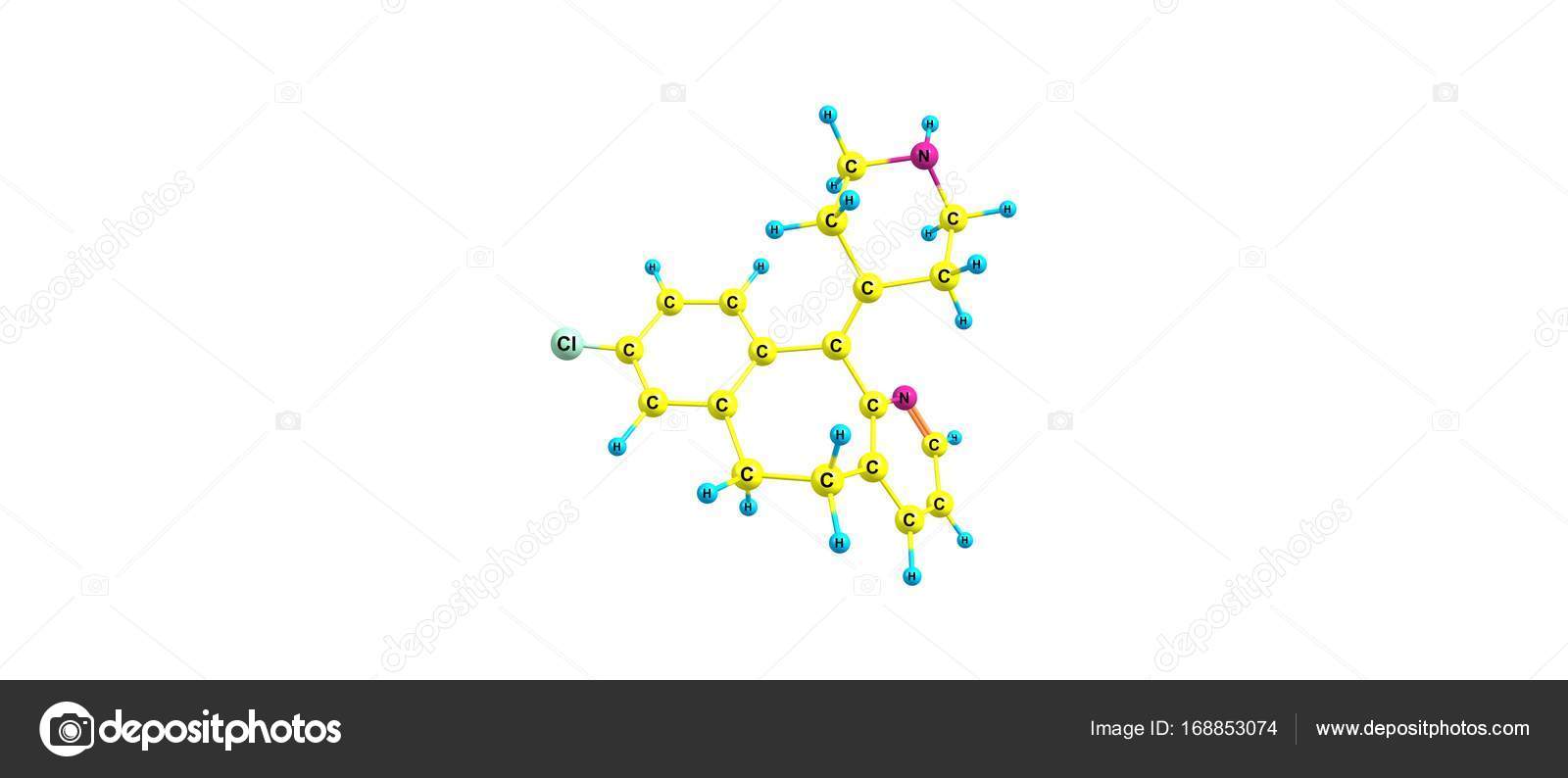 Desloratadine molecular structure isolated on white — Stock Photo ...
