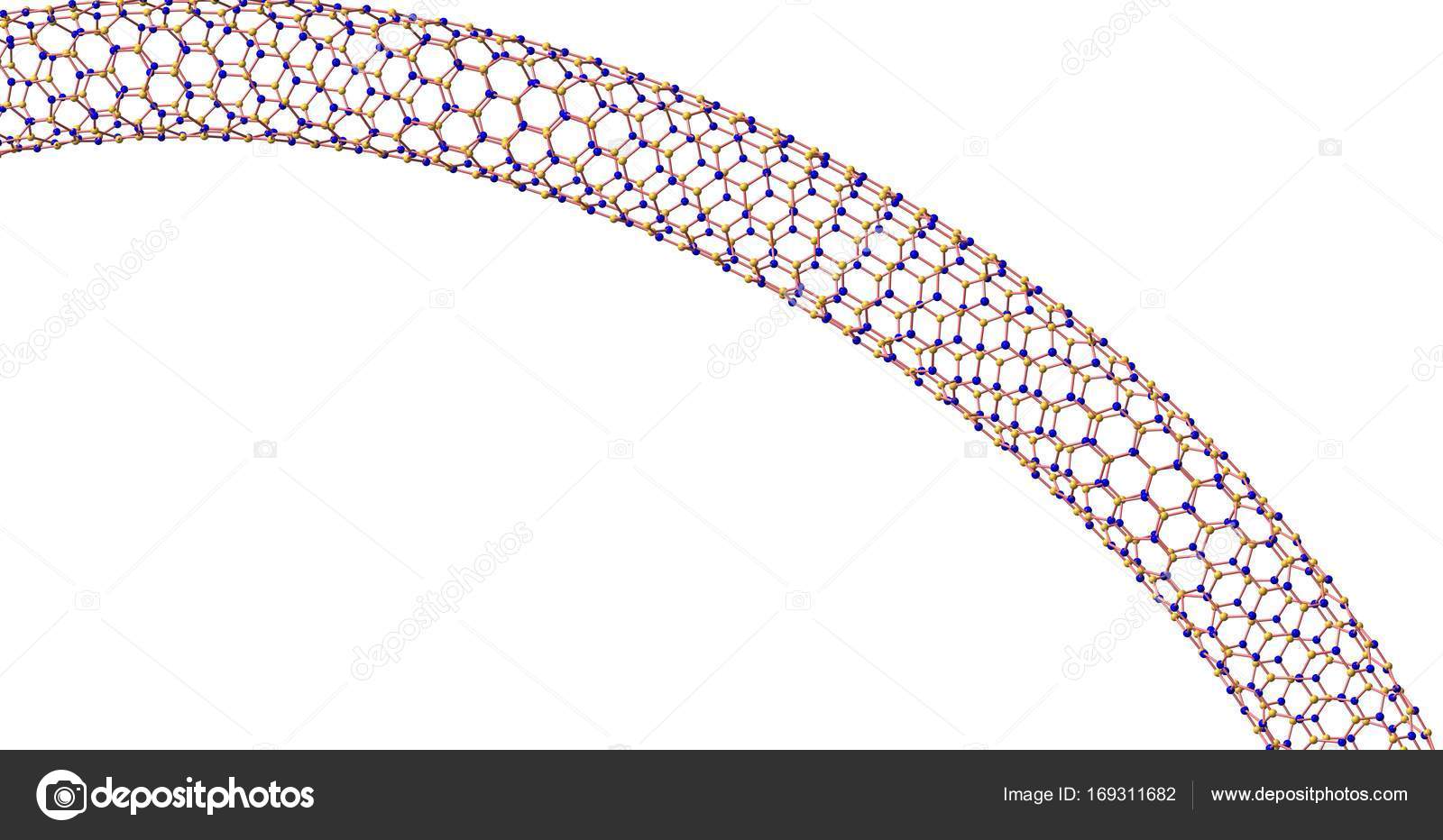 Boron nitride nanotube structure isolated on white — Stock Photo © olla ...