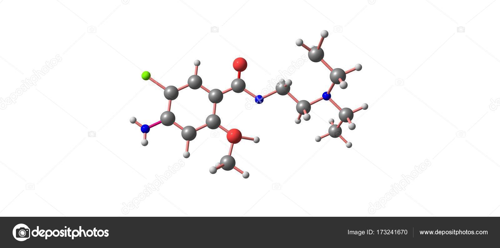 Metoclopramide molecular structure isolated on white — Stock Photo ...