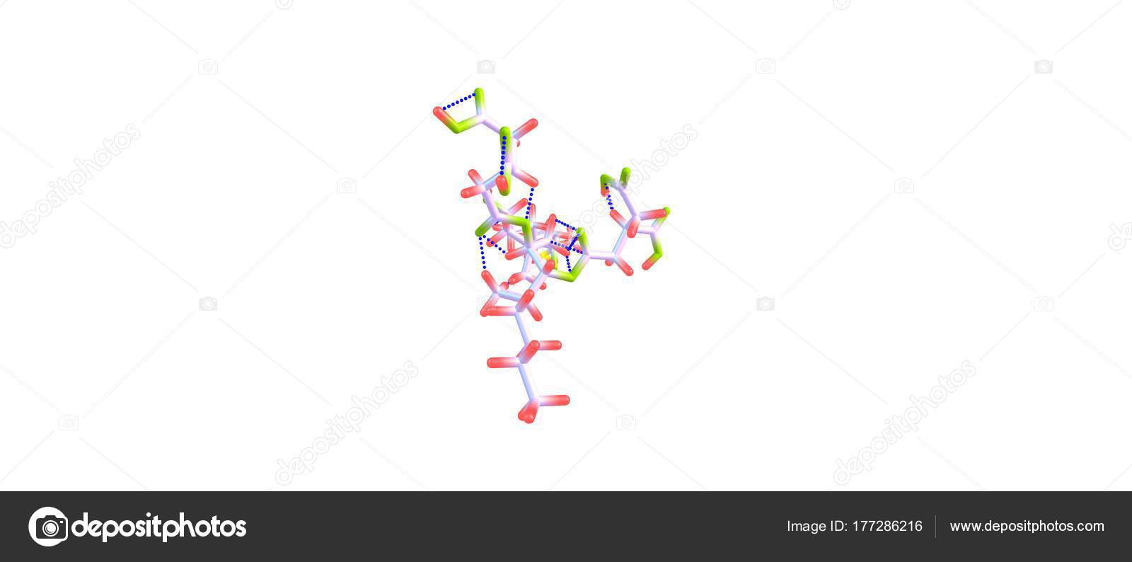 Estructura molecular de fumonisina aislada en blanco — Foto de stock ...