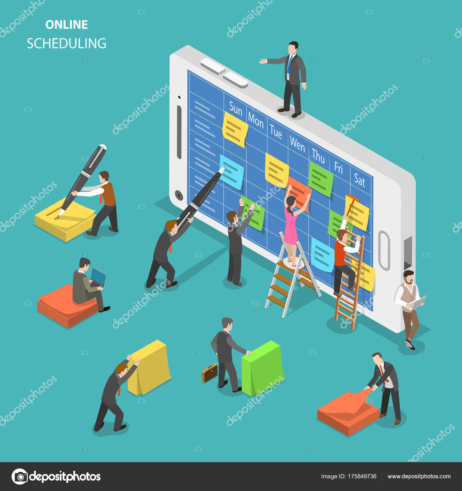 Programación en línea concepto de vector isométrico plano Vector de ...