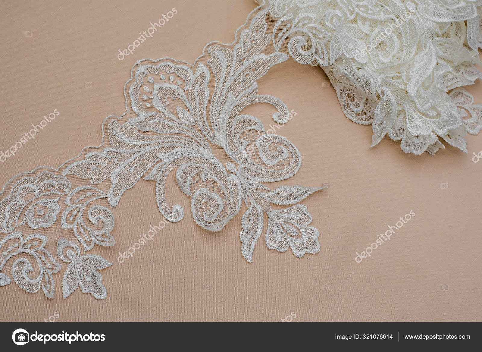 Texture lace fabric. lace on white background studio. thin fabric made ...