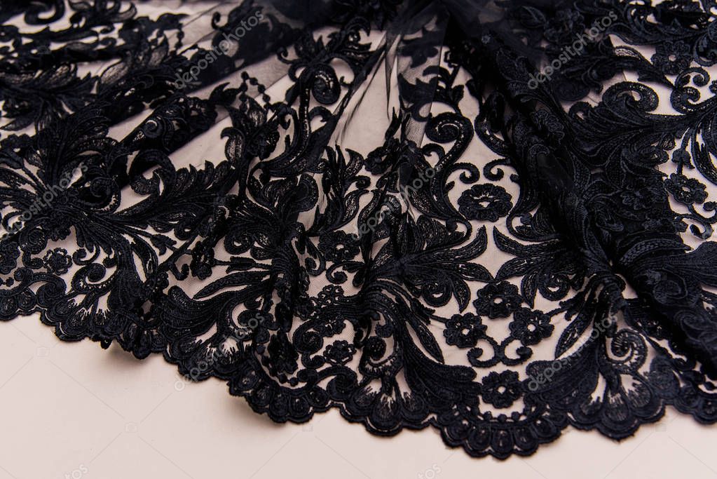 Textura tela de encaje. encaje en el estudio de fondo blanco. tela ...