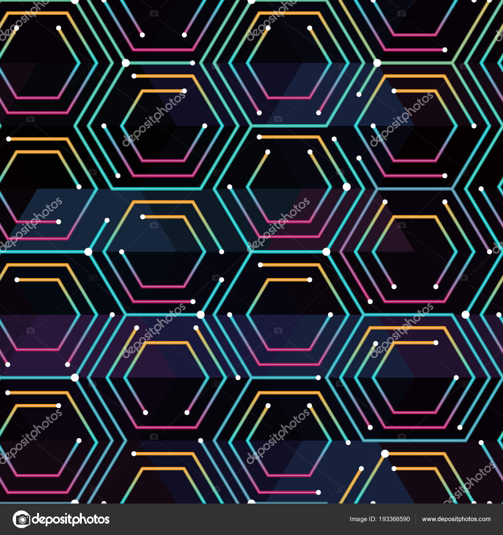 Neon color tech pattern Stock Vector by ©gudinny 193366590