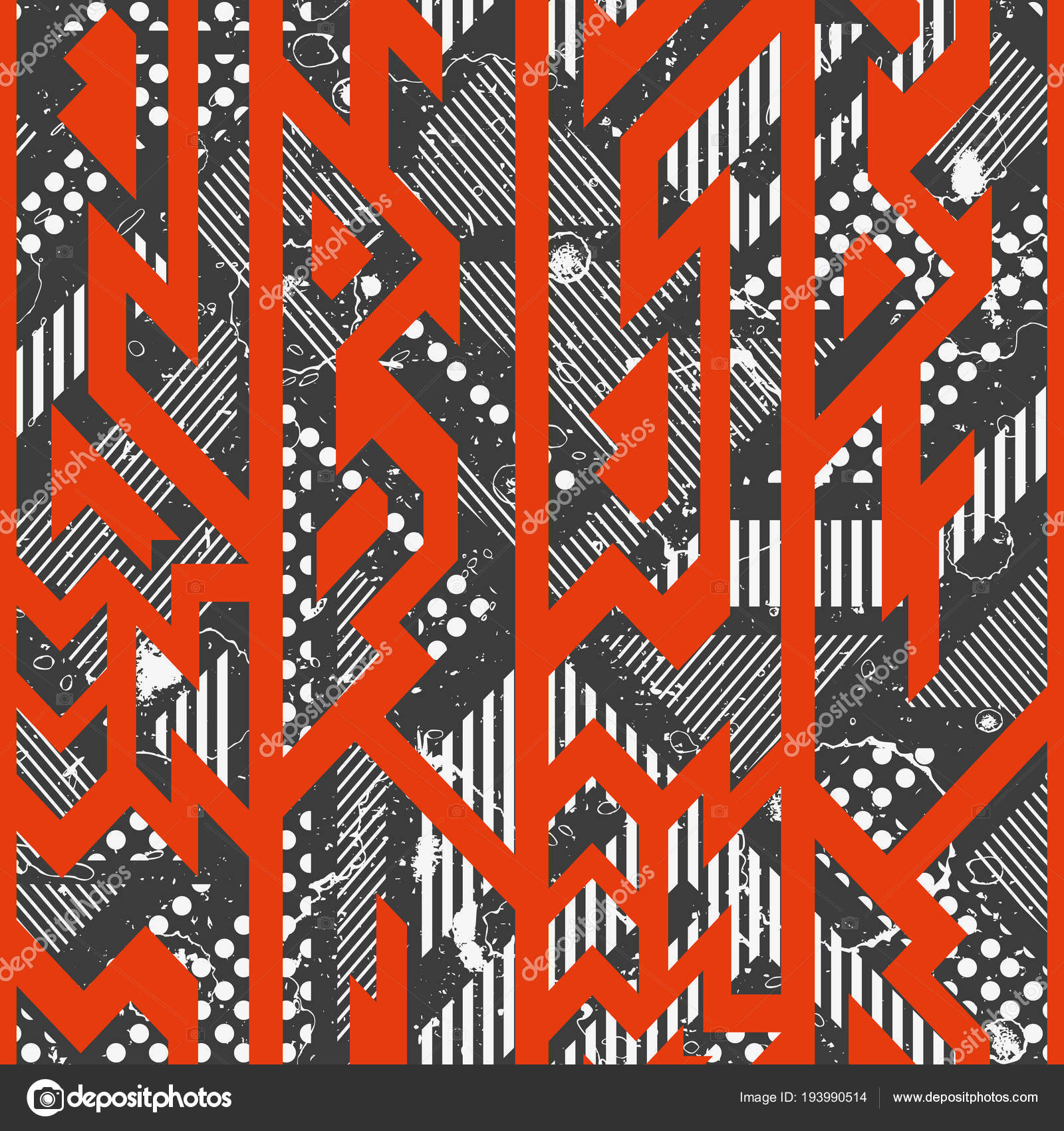 Red color tribal seamless pattern Stock Vector Image by ©gudinny #193990514