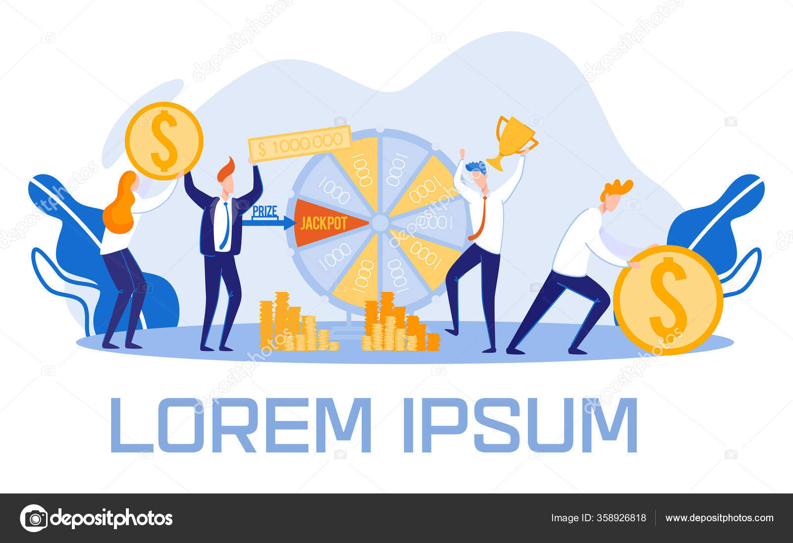 Dividing One Million Profit Among Team Members Stock Vector Image by ...