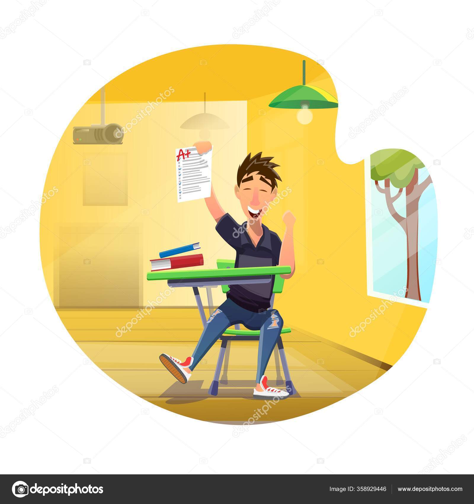 Buen Estudiante De Dibujos Animados