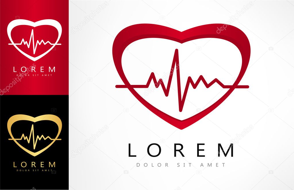 Heartbeat sign - vector logo Stock Vector by ©barcova.natalia 126156182