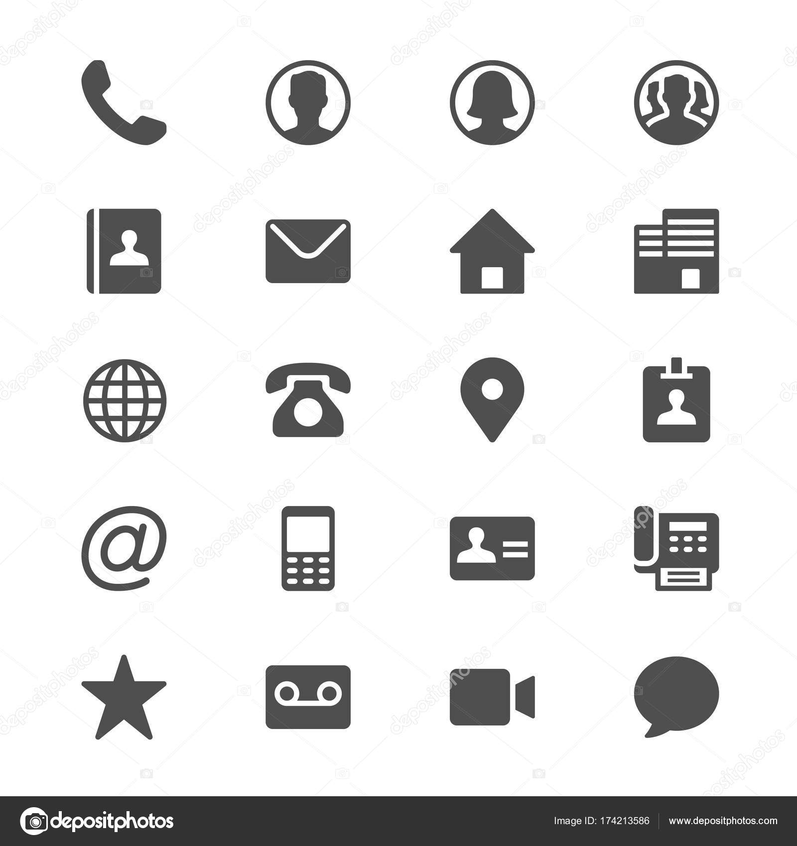 Contact glyph icons Stock Vector by ©wonderfulpixel 174213586