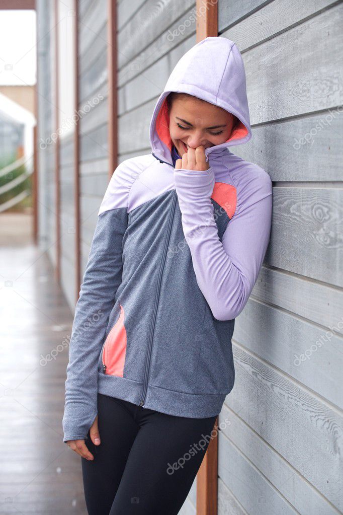 Woman with hand to face — Stock Photo © mimagephotos #127949646