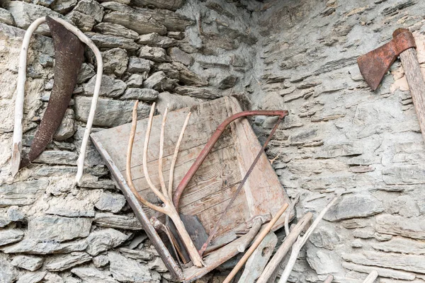 Archaeologist tools on excavation site — Stock Photo © anterovium #11592994